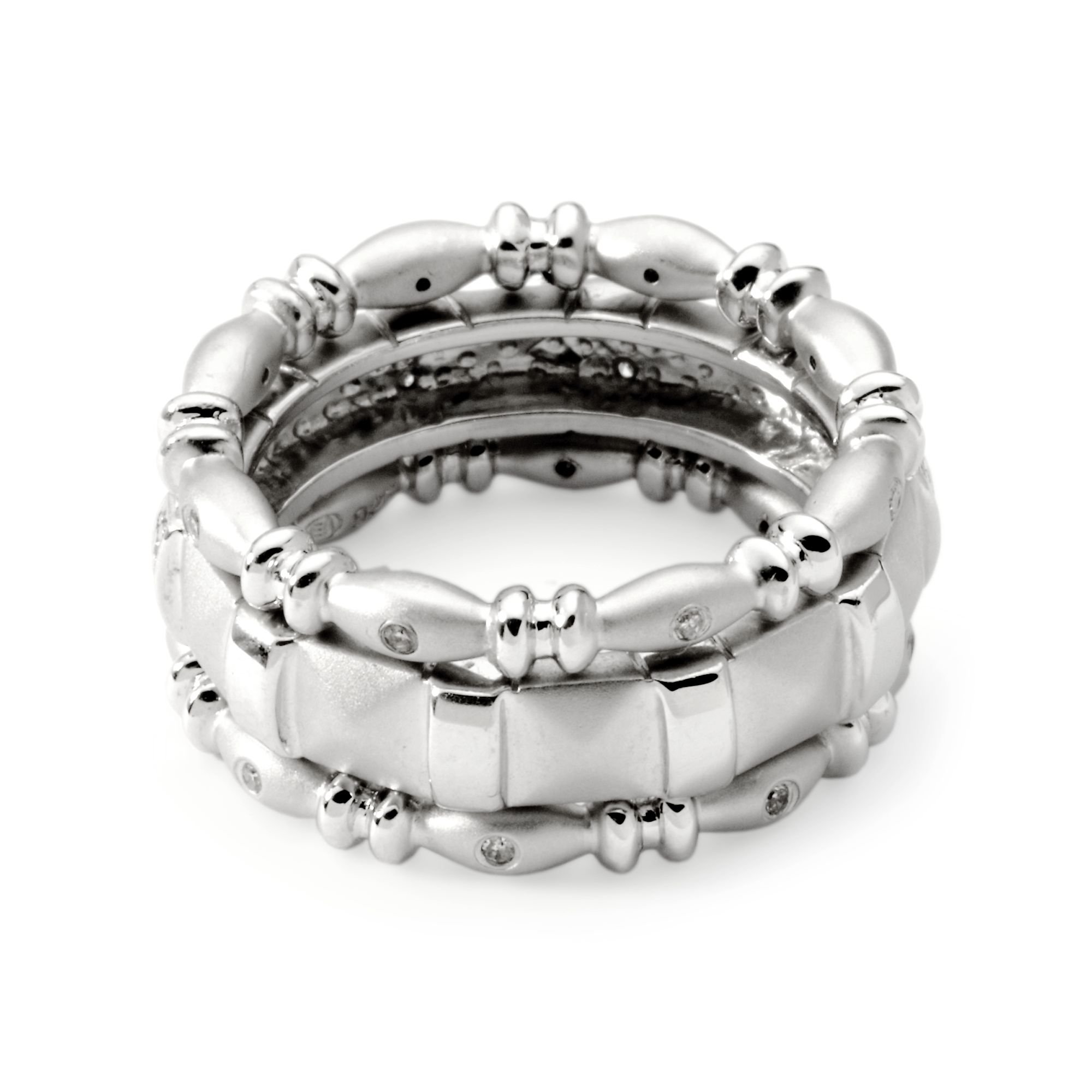 Ross-Simons 0.10 ct. t.w. Diamond Jewelry Set: 3 Stackable Eternity Bands in Sterling Silver. Size 9