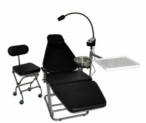 XUX Portable Foldable Chair with LED Exam Light & Tray + Doctor's Stool Nylon Bag