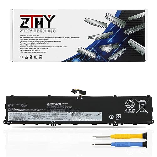ZTHY L20M4P75 L20D4P75 Laptop Battery Replacement for Lenovo ThinkPad P1 Gen 4 20Y3 20Y4 / P1 Gen 5 / ThinkPad X1 Extreme 4th Gen 20Y5 / X1 Extreme Gen 5 Series SB11B79215 SB11B79216 15.48V 90Wh 4Cell