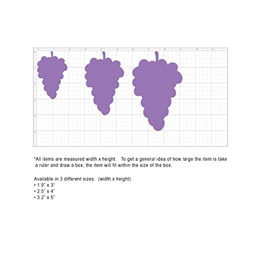 Paper Grape Cutout Shapes/Grape Die Cuts for Paper Craft Projects / 25 Pieces Per Pack (Large - 5" Tall, Purple)