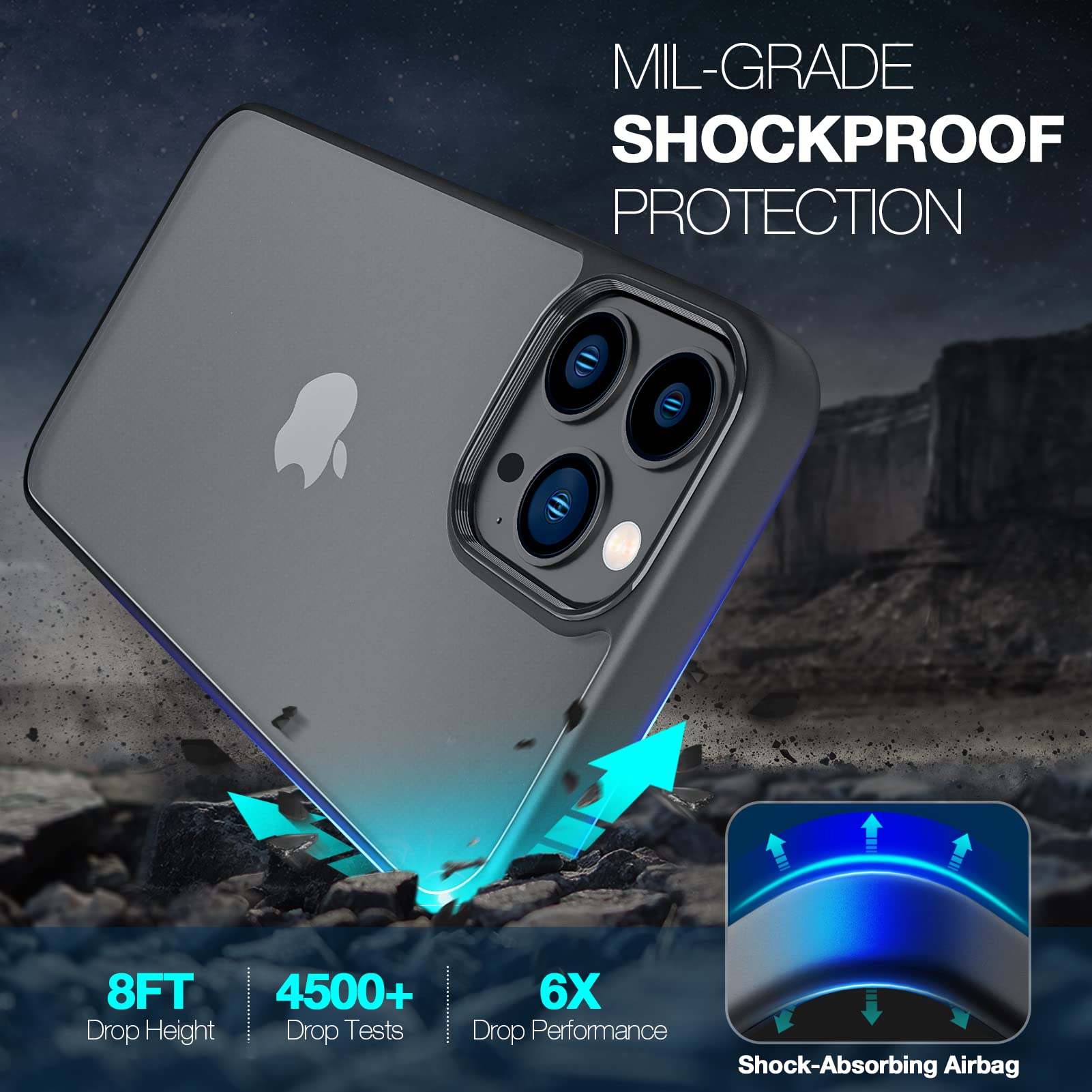ORIbox iPhone 11 Pro Max Case - Slim, Shockproof, Anti-Fall, Translucent Matte, 6.5" Screen