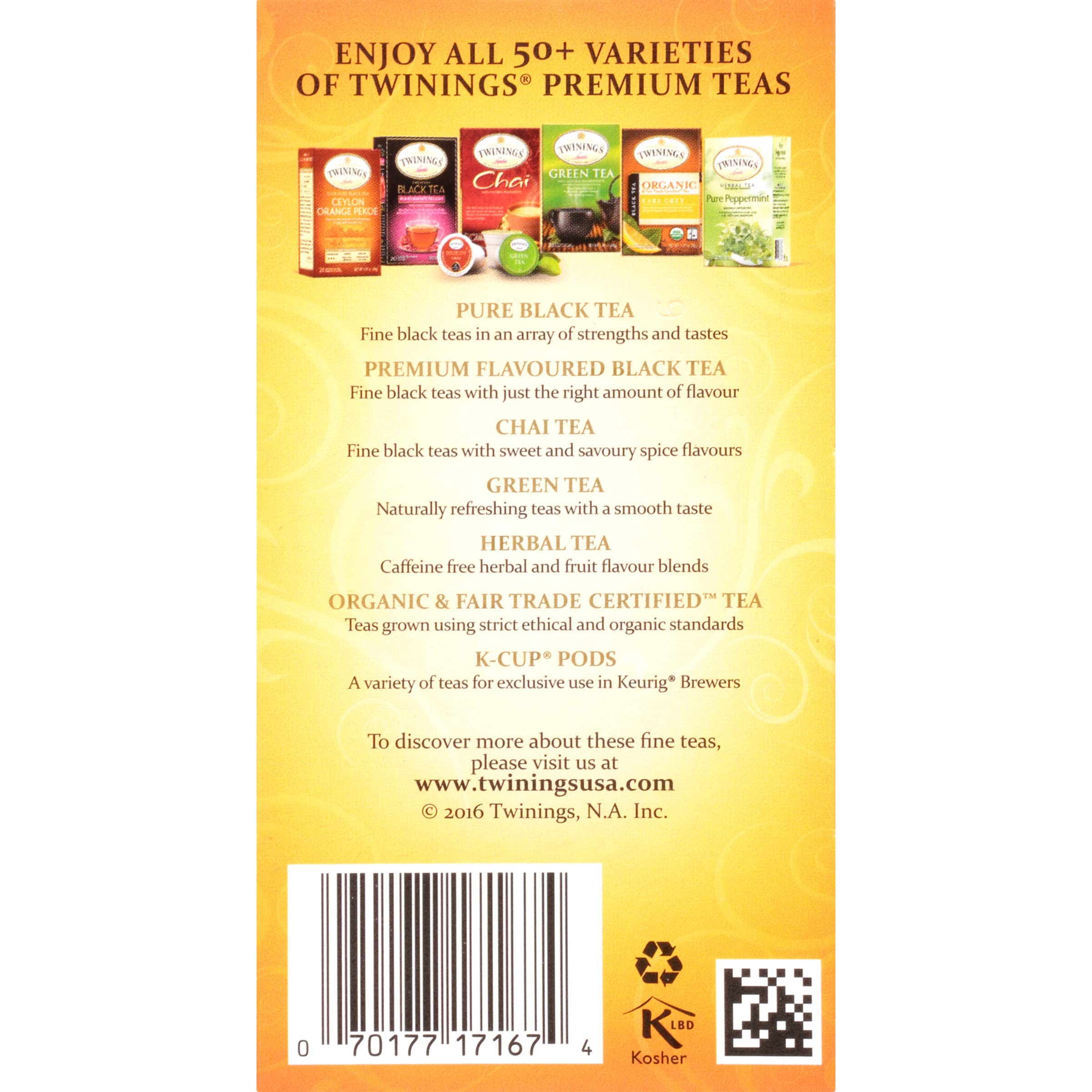 Twinings Earl Grey Decaf Black Tea - Refreshing Earl Grey Decaffeinated Tea Bags with the Flavor of Bergamot and Citrus, Individually Wrapped Decaf Tea Bags, 20 Count