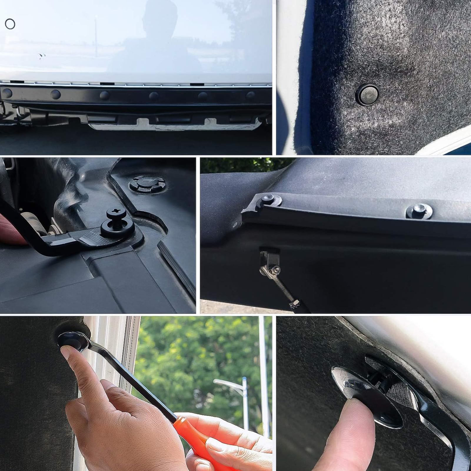 Niteguy 245Pcs Tesla Bumper Fender Liner Push Retainer Fastener Rivet Clips,15 Sizes Auto Plastic Push Rivets Set with Fastener Remover for Tesla Body Interior and Exterior Retainer Fastener Clip