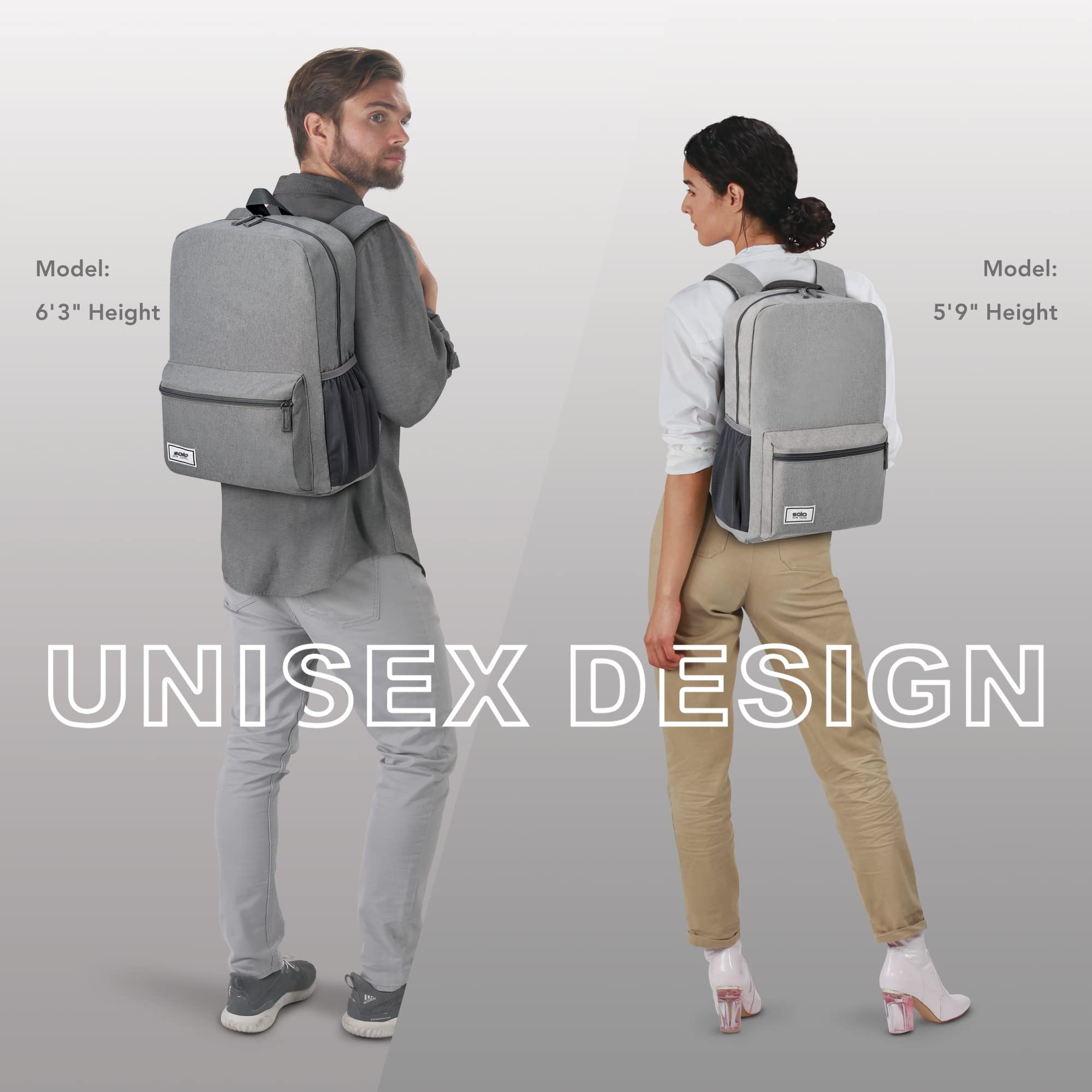 Solo Re:Solve Laptop Backpack, Gray, 15.6"