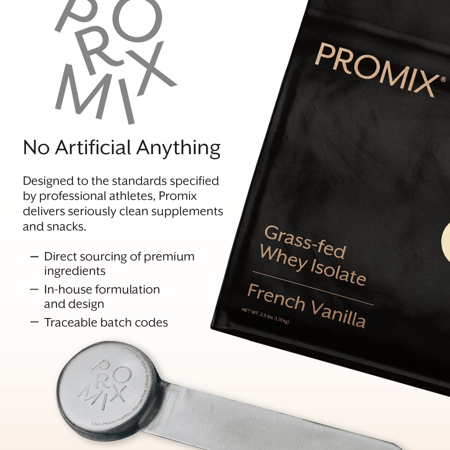 Promix Whey Protein Isolate Powder - Grass-Fed & 100% All Natural - Post Workout Fitness & Nutrition Shakes, Smoothies, Baking & Cooking Recipes - Gluten-Free & Keto-Friendly - Vanilla, 5 Pound