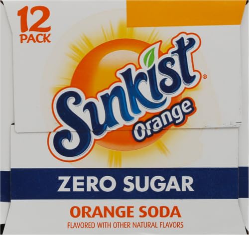 Sunkist Zero Sugar Orange Soda, 12 fl oz cans, 12 pack