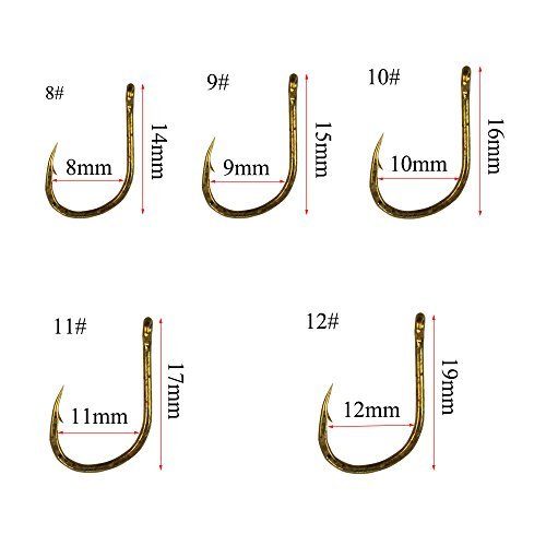 Small Size Carbon Steel Sharp Fishing Hooks Baits Worm Jig 500pcs 10 Sizes Pack Fishing Gears Tackle kit (Black)