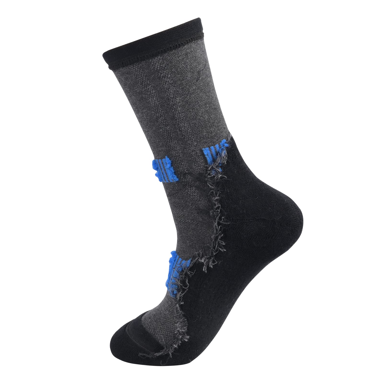 WindCrosser Mens 3 Pairs Black/Grey Padded Anti Odor Moisture Wicking Breathable Crew Mid Calf Compression Hiking Socks,Size 7-12