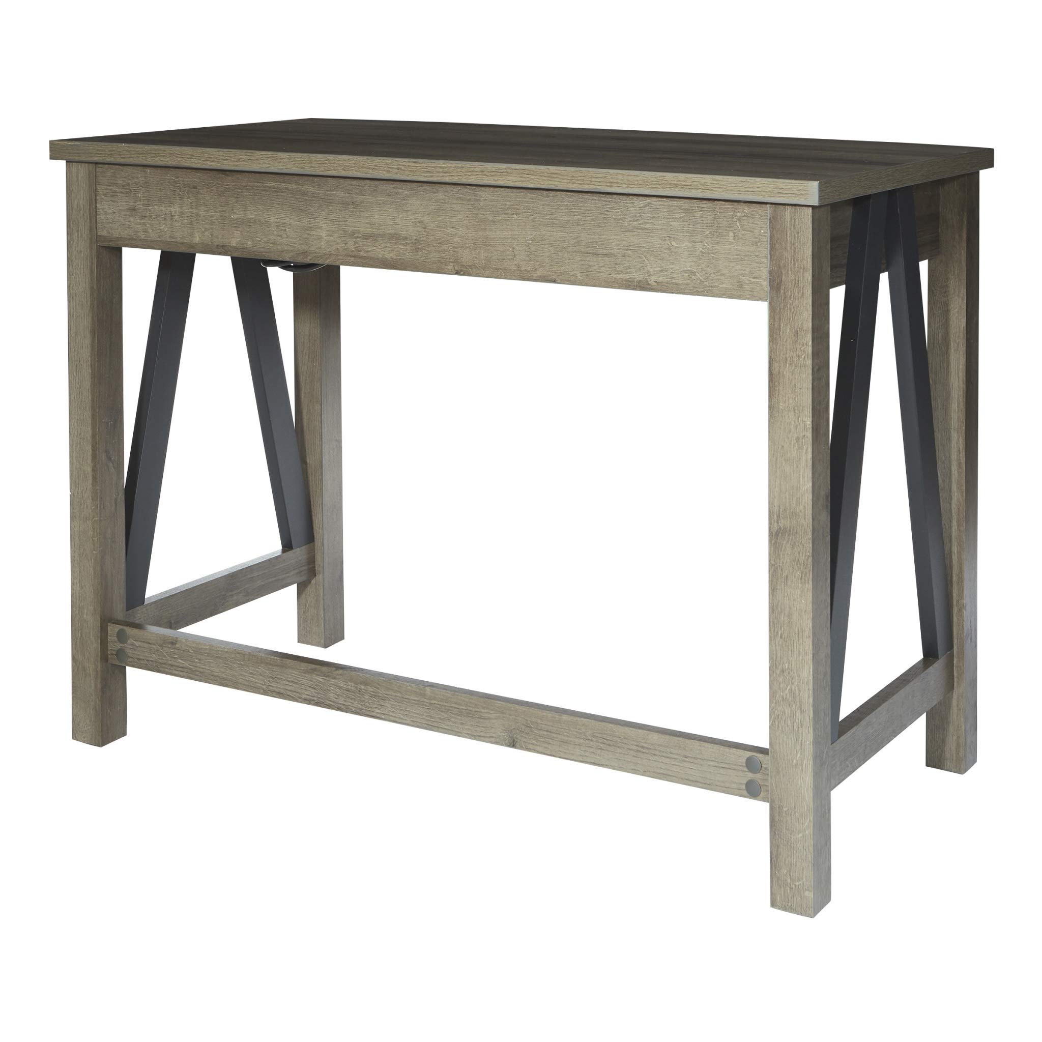 OSP Home Furnishings Braydon 42-Inch Wide Writing Desk, Grey Oak