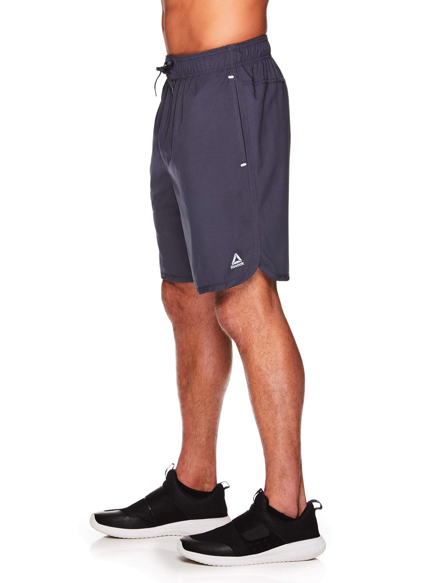 Reebok Men's Lightweight Workout Gym & Running Shorts w/Elastic Drawstring Waistband & Pockets - 9 Inch Inseam - Paceline Ebony, Large