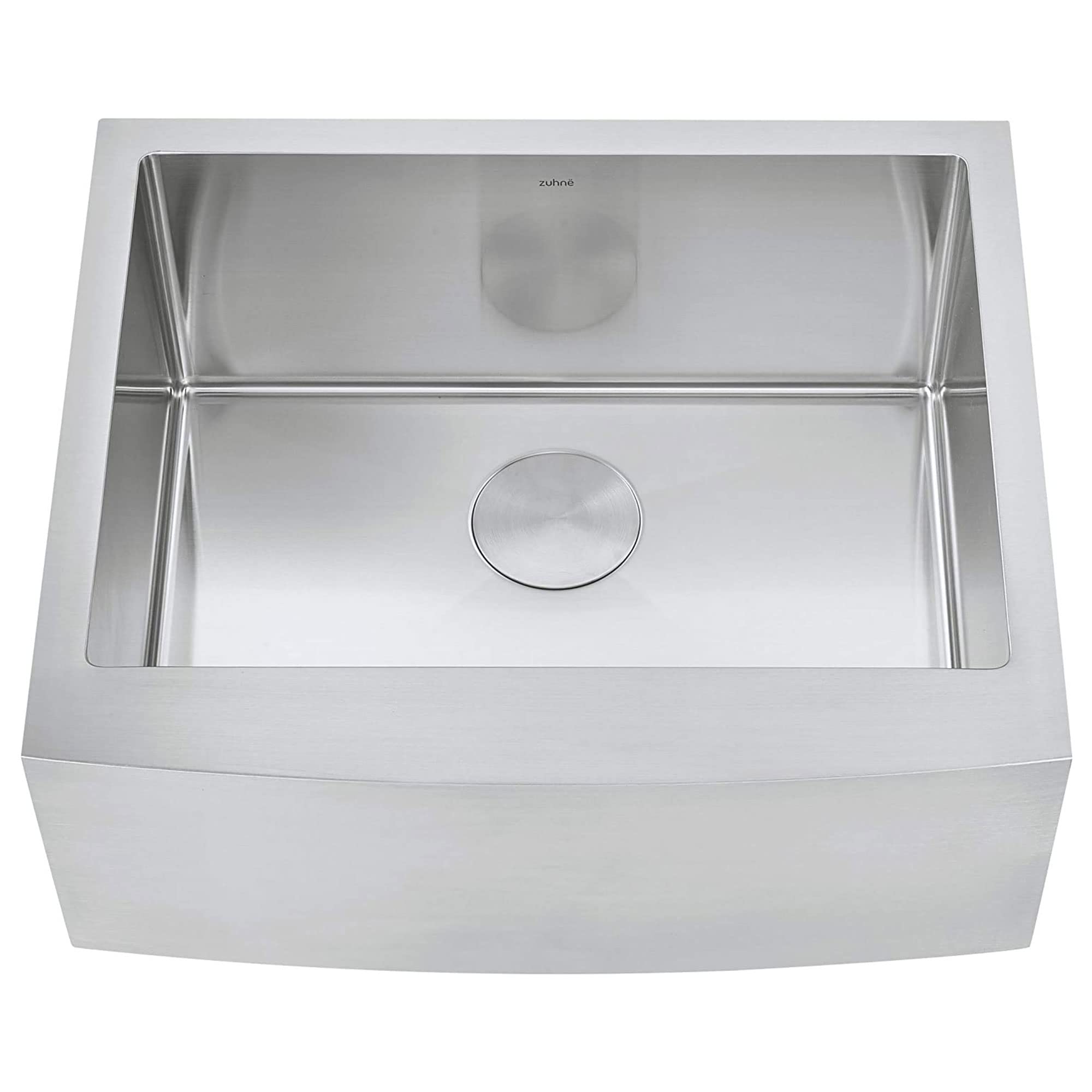 ZUHNE Stainless Steel Farmhouse Kitchen Sink (24-Inch Apron Front, 16-Gauge Small Bowl)