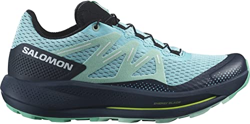 Salomon Pulsar Trail Hiking Shoes Womens Sz 8.5 Blue Radiance/Carbon/Yucca