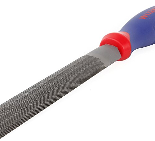 WORKPRO W051003 8 In. Half Round File, Durable Steel File for Concave, Convex & Flat Surfaces, Comfortable Anti-Slip Grip, Double Cut & Single Cut, Tool Sharpener for Pro's and DIY (Single Pack)