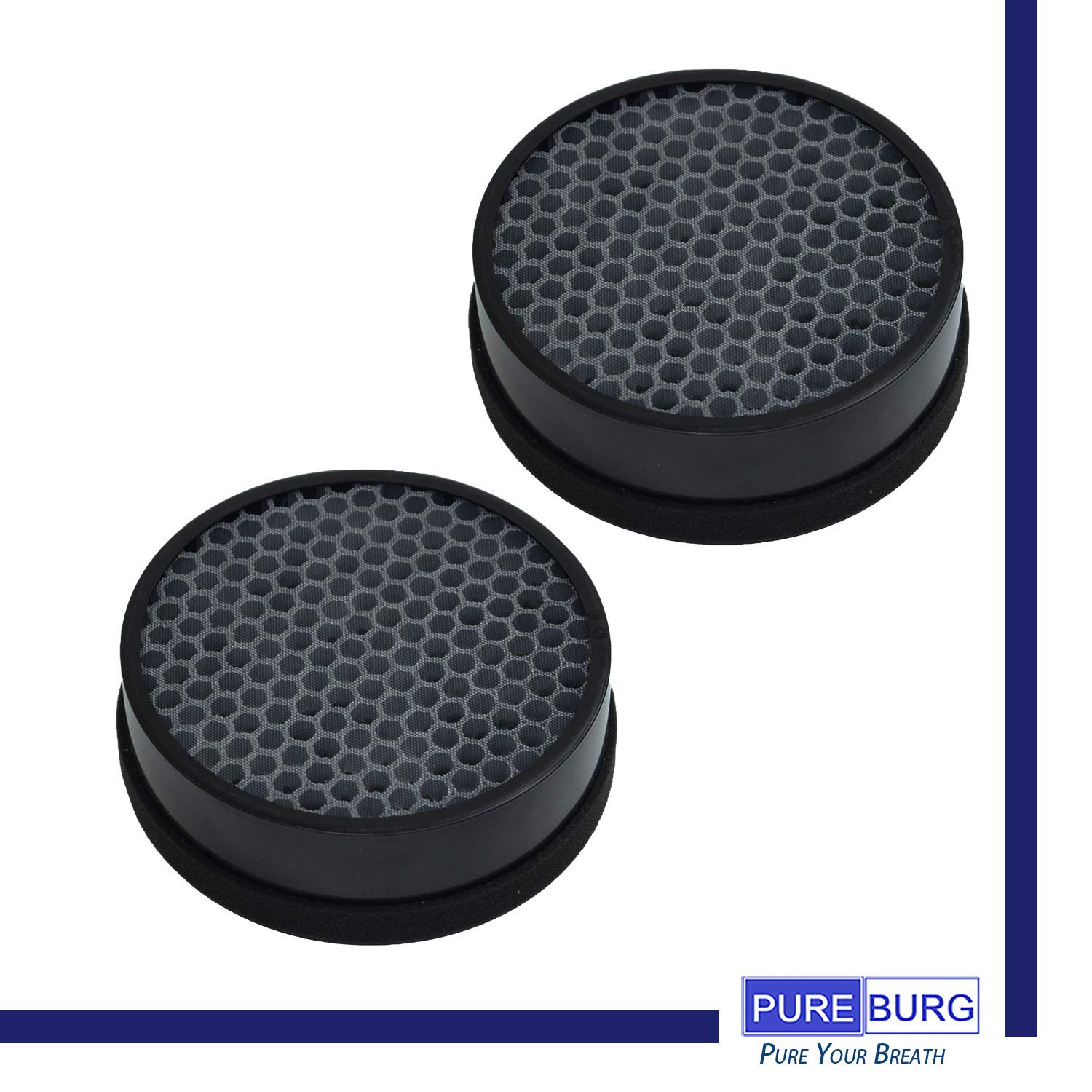 PUREBURG MD1-0039 Replacement True HEPA Filter Kit Compatible with Vornado MD1-0039 Fits Models CYLO50 CYLO51 QUBE50 Air Purifiers, H13 Activated Carbon,2-Pack