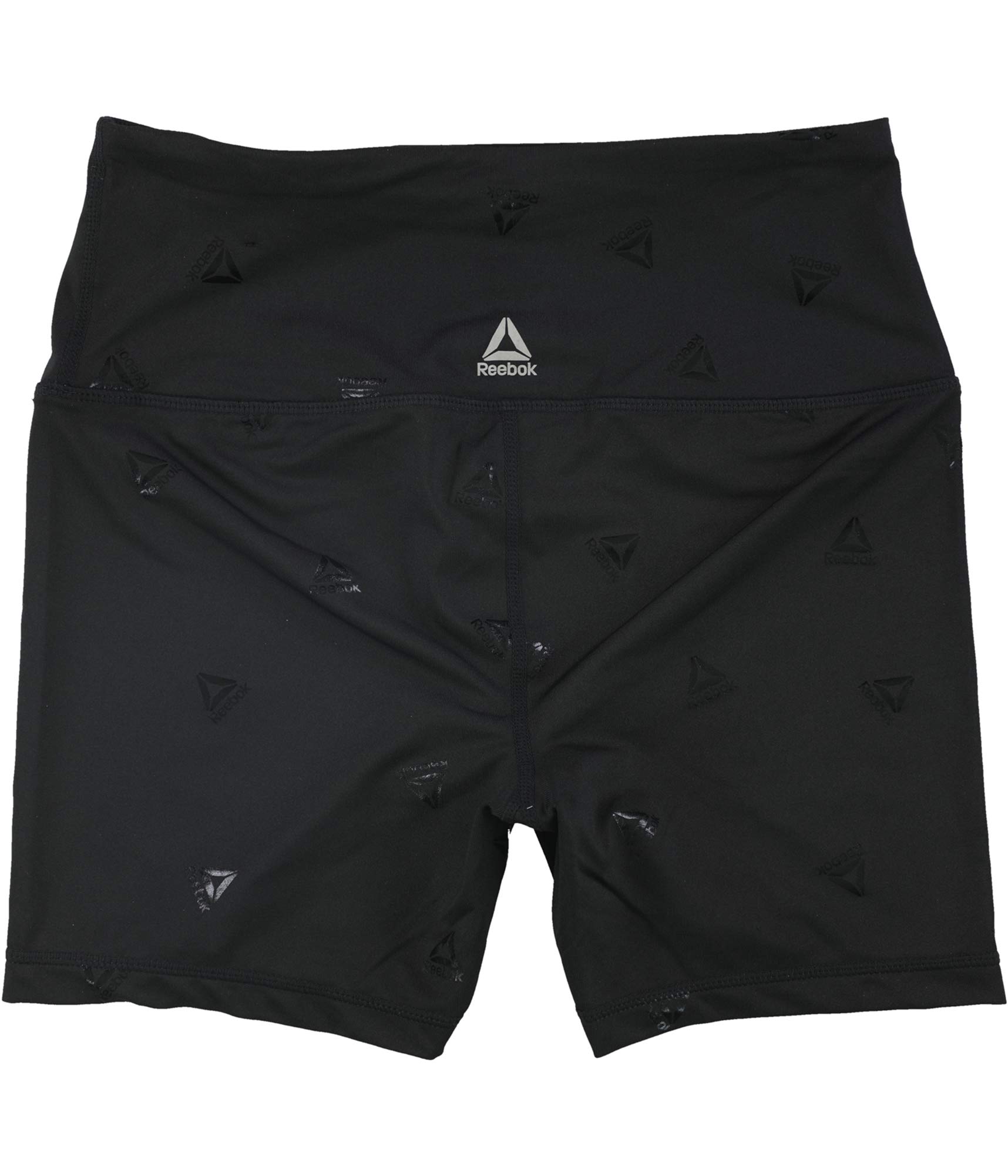 Reebok Womens Fitted Highrise Athletic Compression Shorts, Black, Large