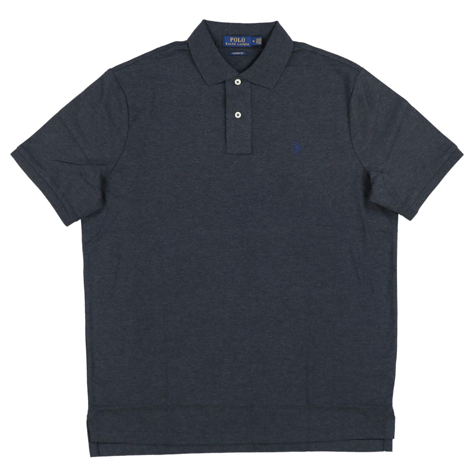 Polo Ralph Lauren Mens Interlock Classic Fit Polo Shirt (Large, Dark Gray Heather)