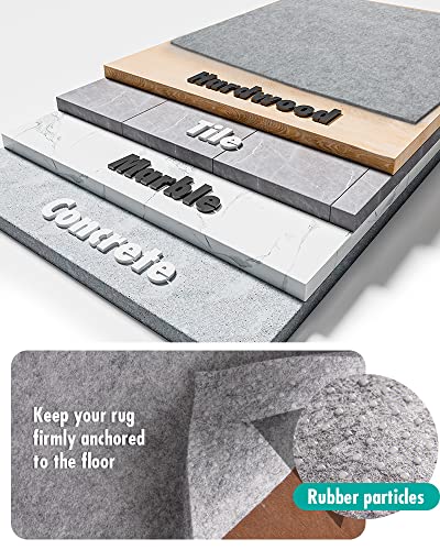 Non Slip Rug Pad Rug Gripper - 2x3 Feet 1/4β Extra Thick Felt Under Rug for Area Rugs and Hardwood Floors,Super Cushioned Carpet Non Skid Padding