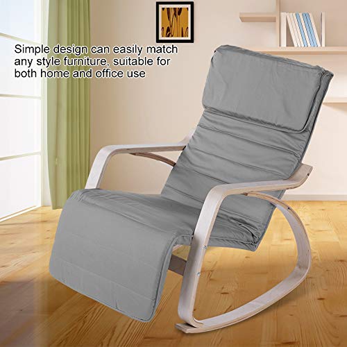 Relax Rocking Chair, Comfortable Adjustable Lounge Chair Recliners Modern Home Office Furniture (Dark Gray)