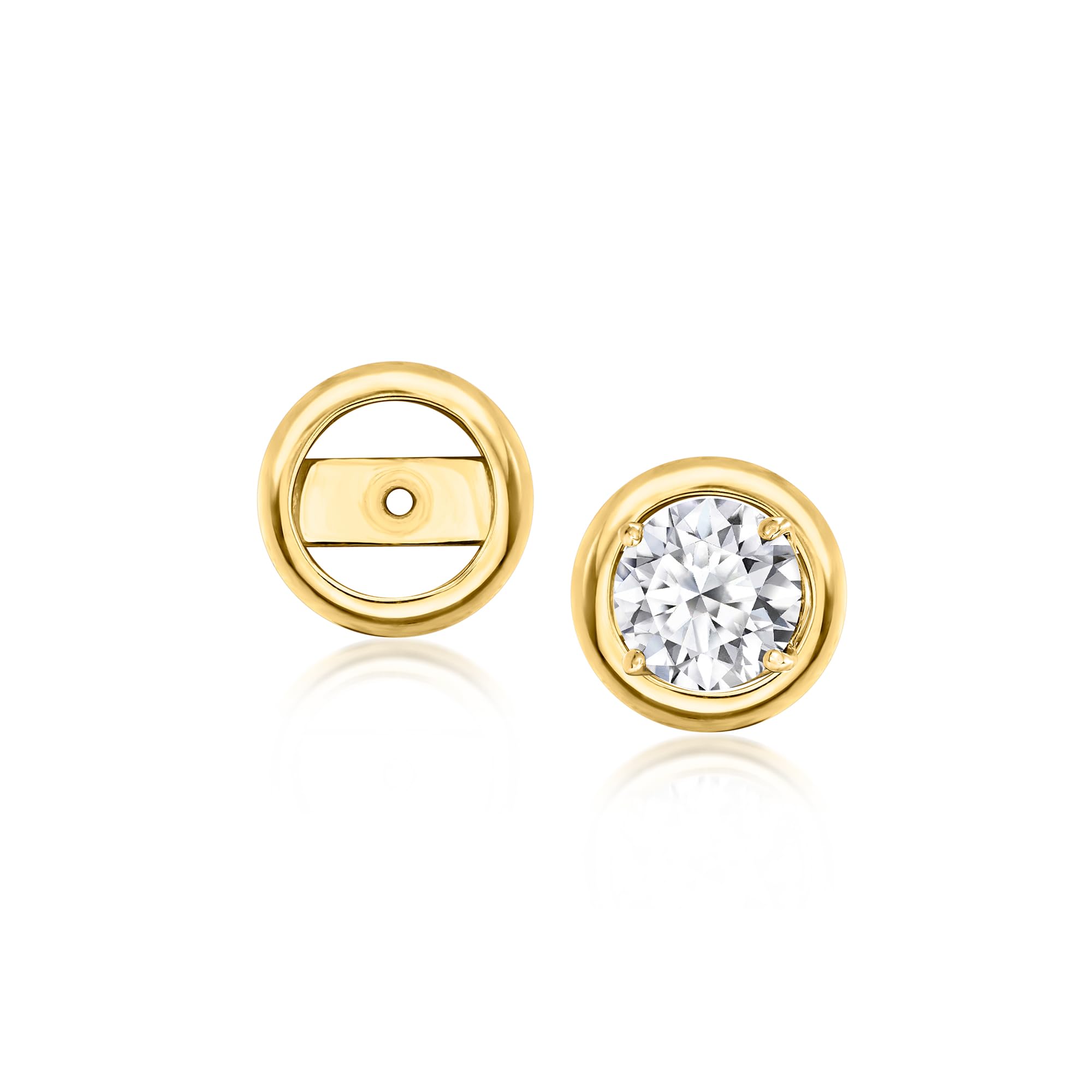 Ross-Simons 14kt Yellow Gold Bezel Earring Jackets