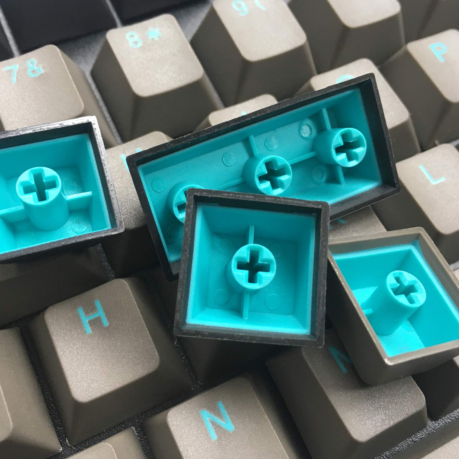 PBT Double Shot Keycaps Cherry MX Key Caps Top Printed Non-Backlit Cherry Profile for 60%/87/104/108 MX Switches Mechanical Gaming Keyboard(Dolch)
