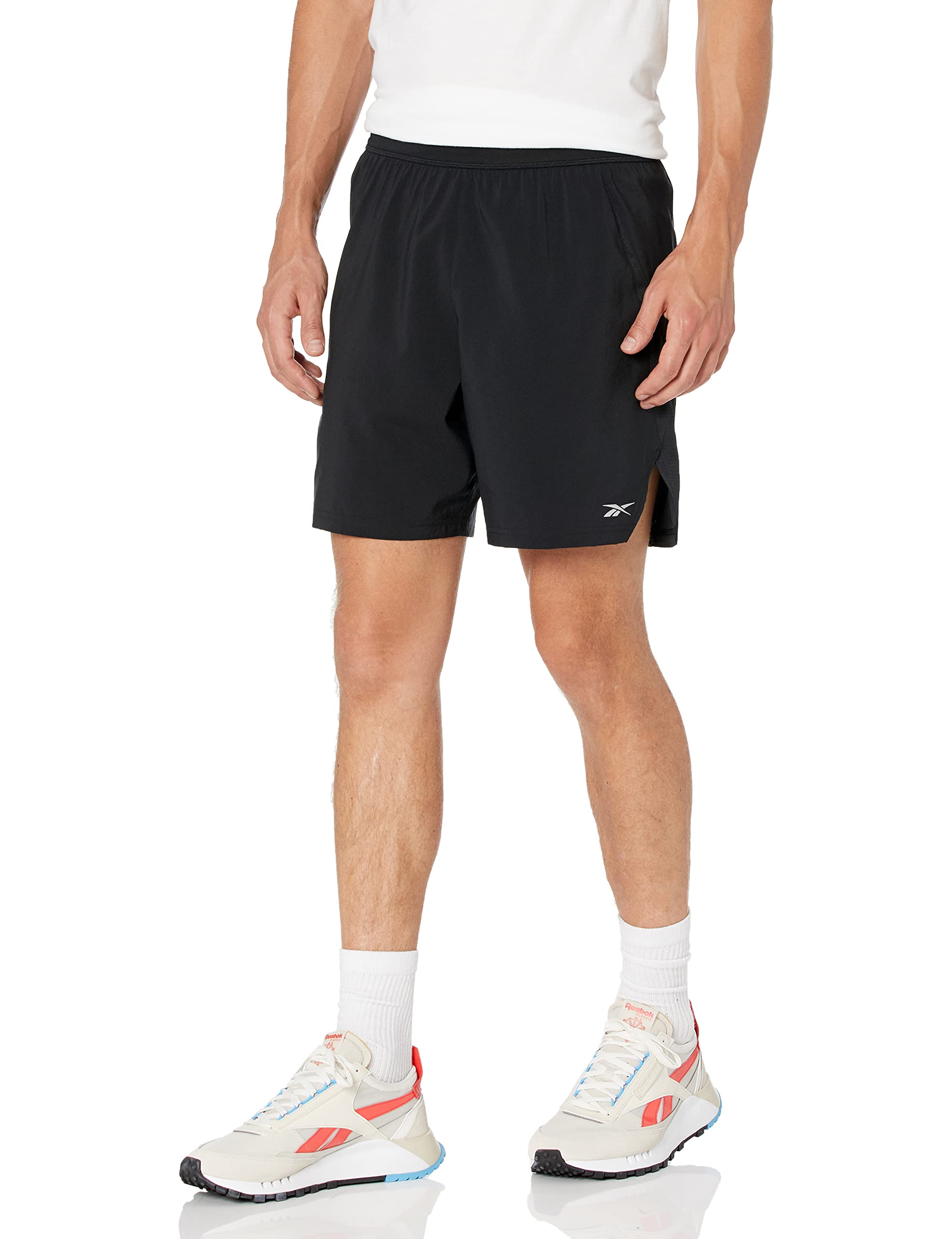 Reebok Men's Standard Woven Running Shorts, Black, Large