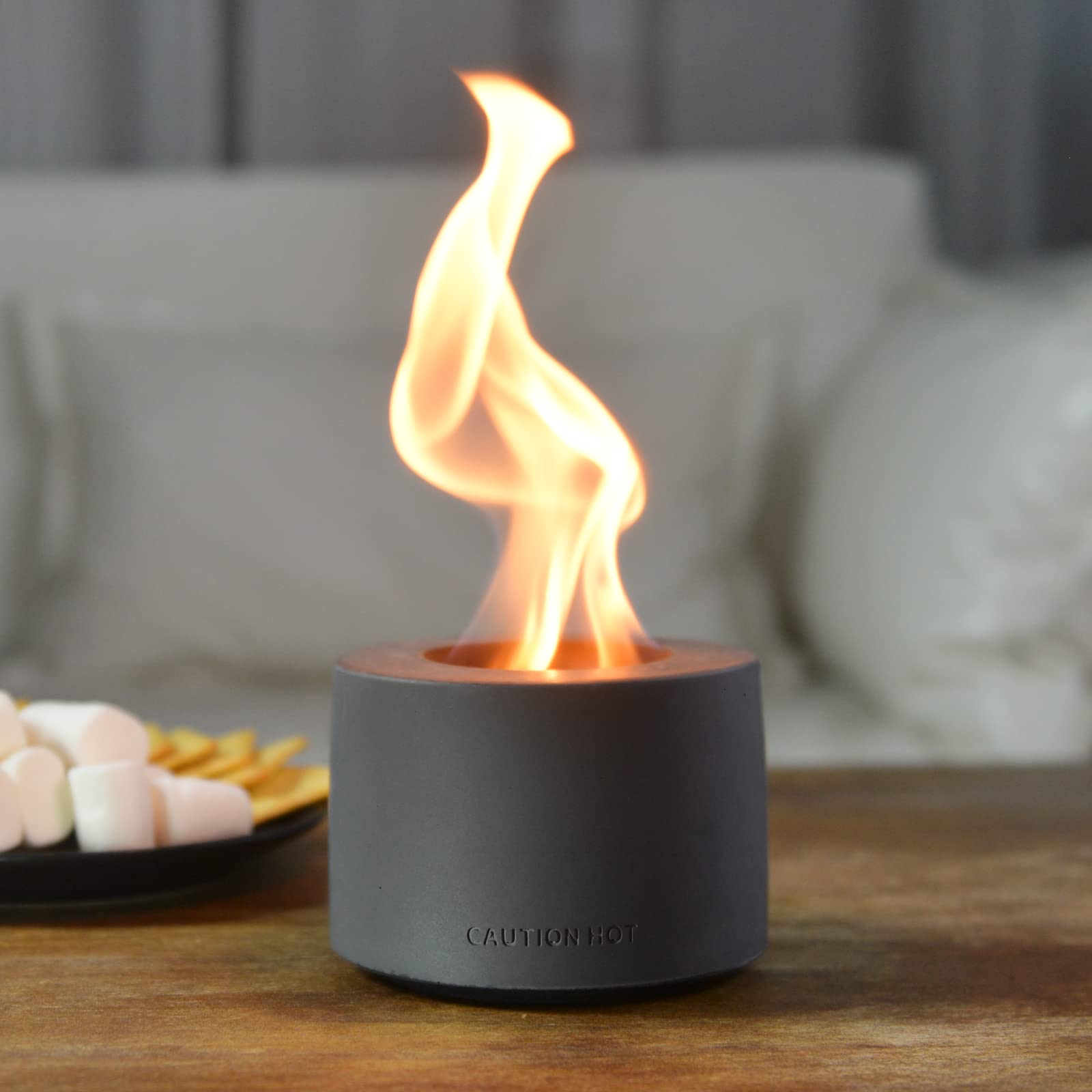 Tabletop Fire Pit,Mini Personal Fireplace,Table top Fireplace,Portable Ethanol Fireplace, Smores Maker,Rubbing Alcohol Concrete Fire Bowl Pot for Indoor and Outdoor use
