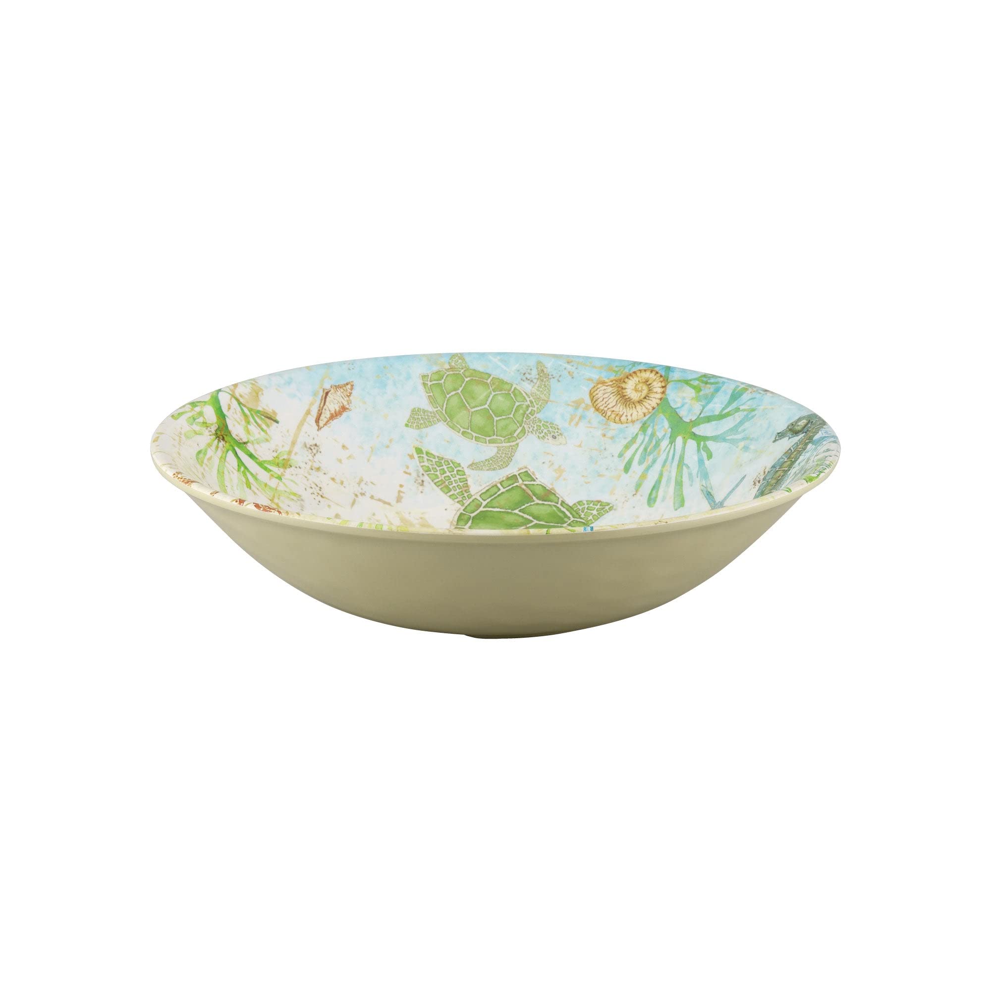 UPware Melamine Dinner Bowl Set of 6, BPA-Free Dishwasher Safe Round Bowls, Dinnerware Kitchen Bowls for Pasta, Rice, Soup, and Salad, 8 Inch Bowls (Sea Turtle)