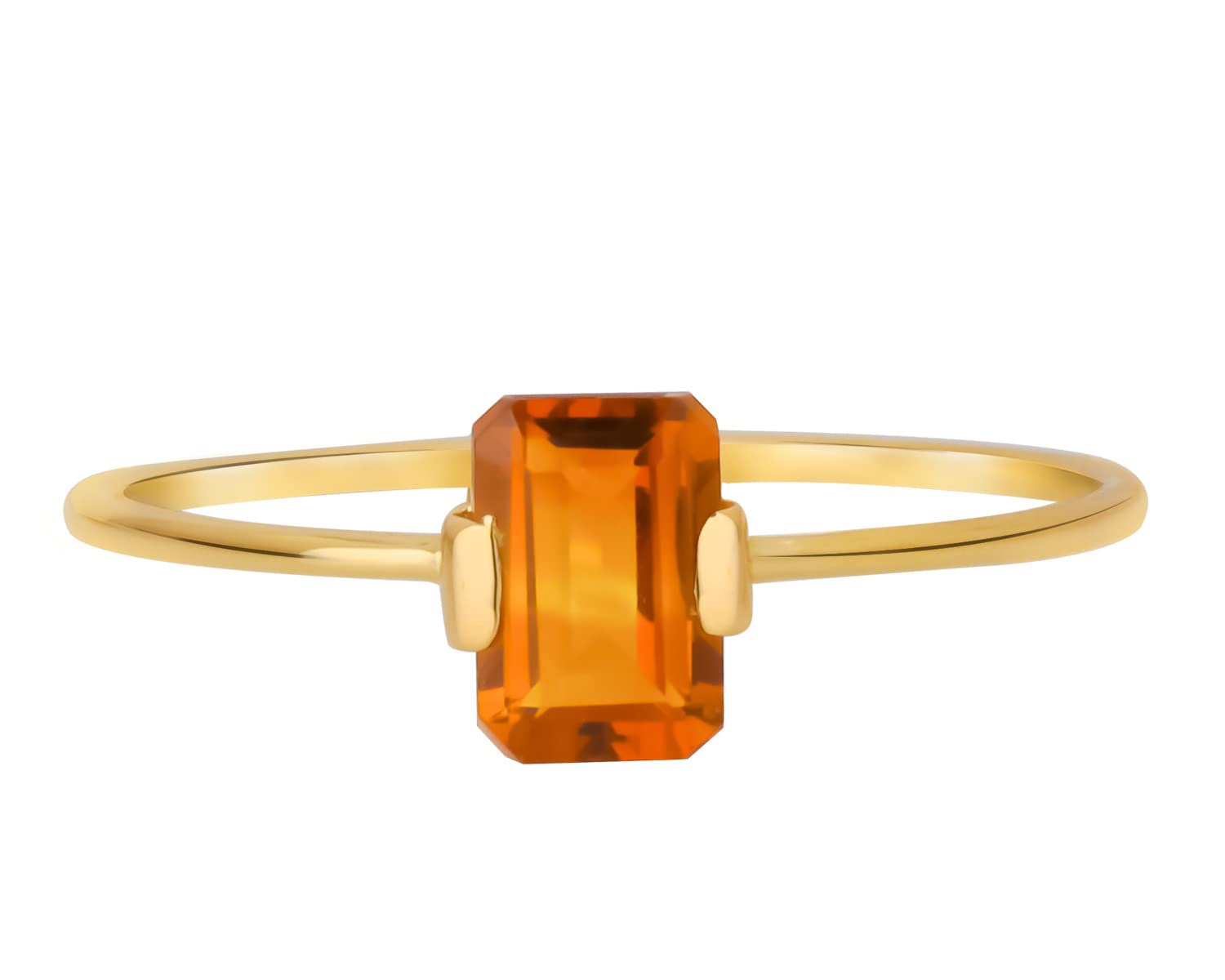 YoTreasure Rainbow Moonstone 14K Yellow Gold Solitaire Ring Jewelry