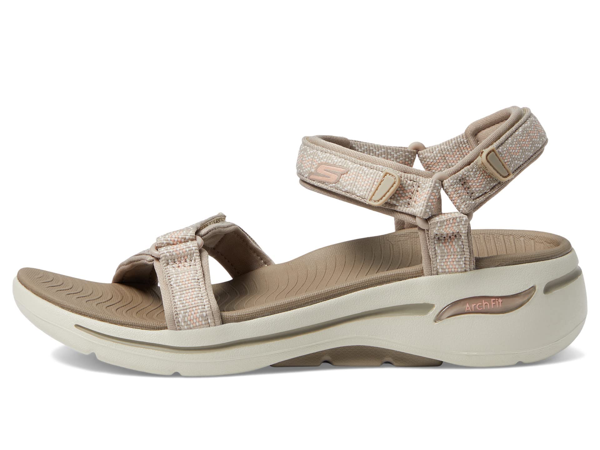 Skechers Women's River Sandal, Taupe, 8