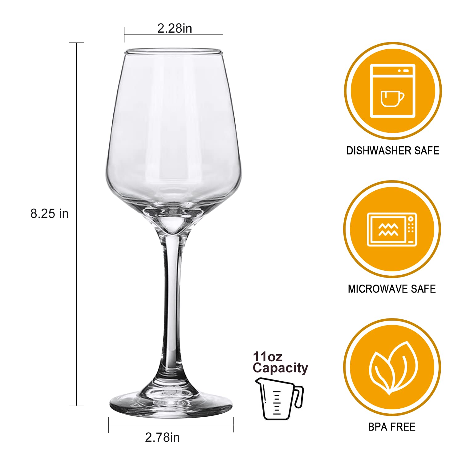 Ufrount Red Wine Glasses Set of 12,11 OZ Classic White Wine Glass with Stem,Elegant Long Stemware Red Wine or White Wine Glassware for Restaurant and Party