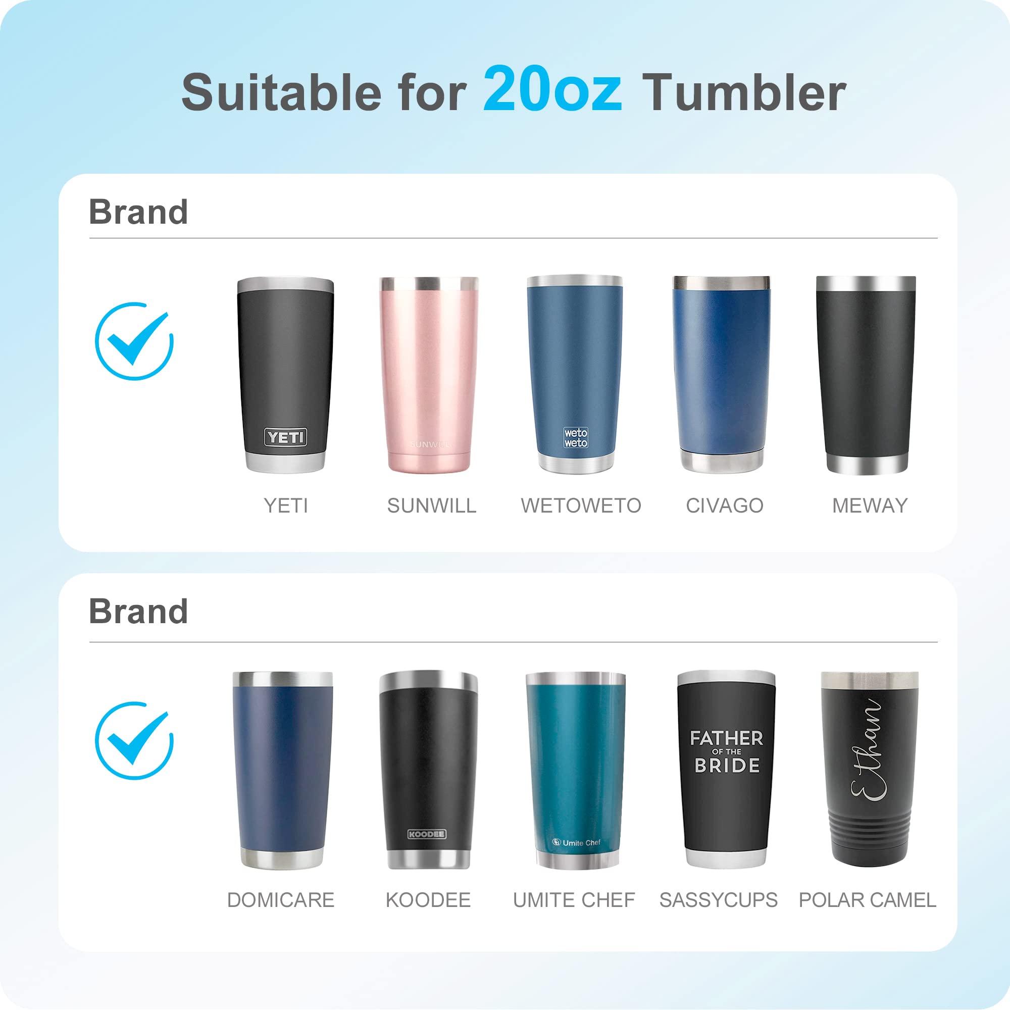Prurex 4pack New 20oz Tumbler Replacement Lid, Tumbler Accessories,Spill Resistant Lids for YETI Rambler, Ozark Trail, BJPKPK and More,Straw Friendly,BPA-free