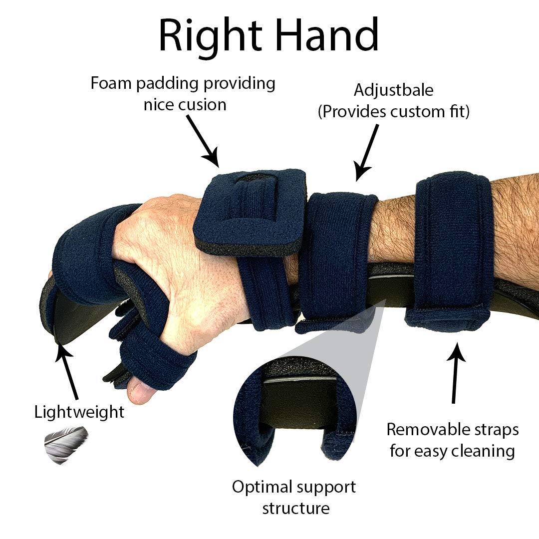 SterlaTech Stroke Hand Brace | Resting Hand Splint RIGHT HAND Large | Corrective Support
