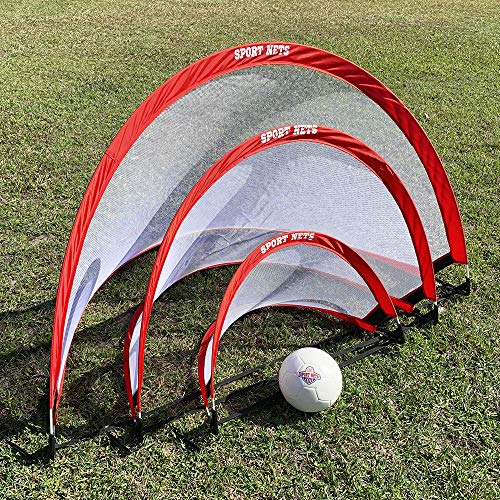Pop Up Soccer Goals for Kids (2 Goal Set, 2.5 FT) with Carry Bag, Easy Set Up and Take Down, Quick Assembly, Lightweight and Foldable Design for Instant Game Time Fun