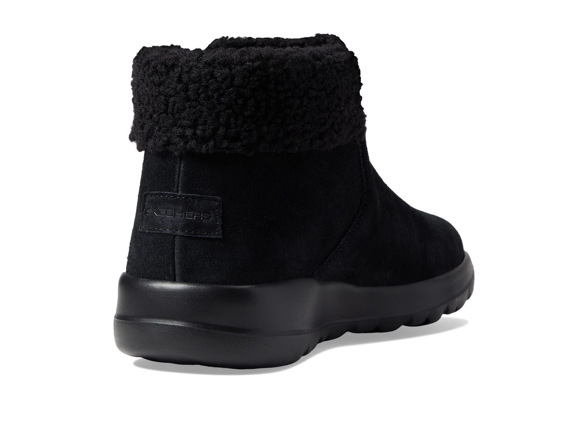 Skechers Women's ON-The-GO Joy-Happily Cozy Mid Calf Boot, Black/Black, 8.5