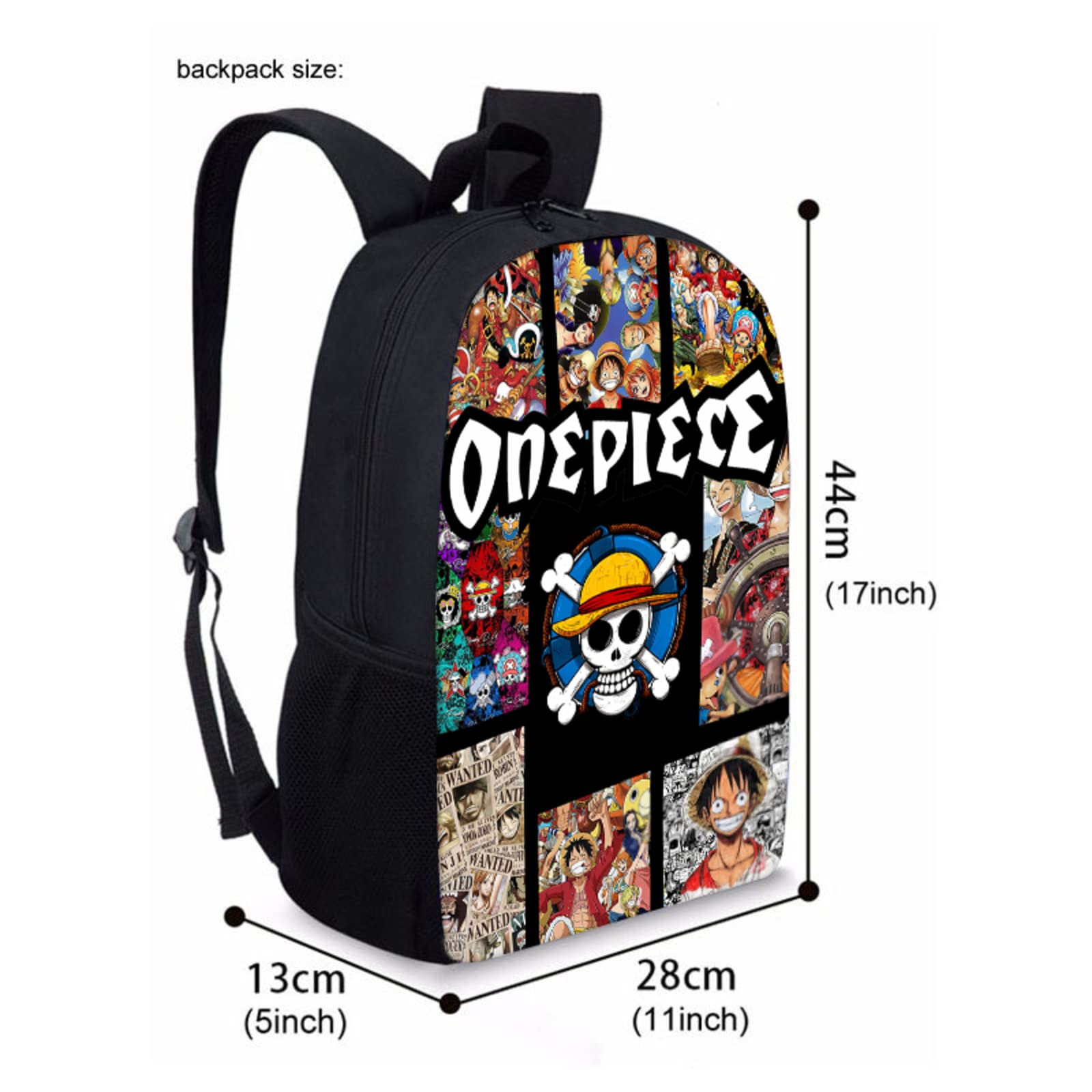 Rhukot Anime Backpack Cartoon Laptop Backpack Straw Hat Crew Backpack 17 Inch For Mens Boys And Girls 2-One Size
