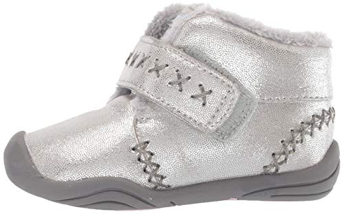 pediped baby girls Rose First Walker Shoe, Silver, 7 Toddler US