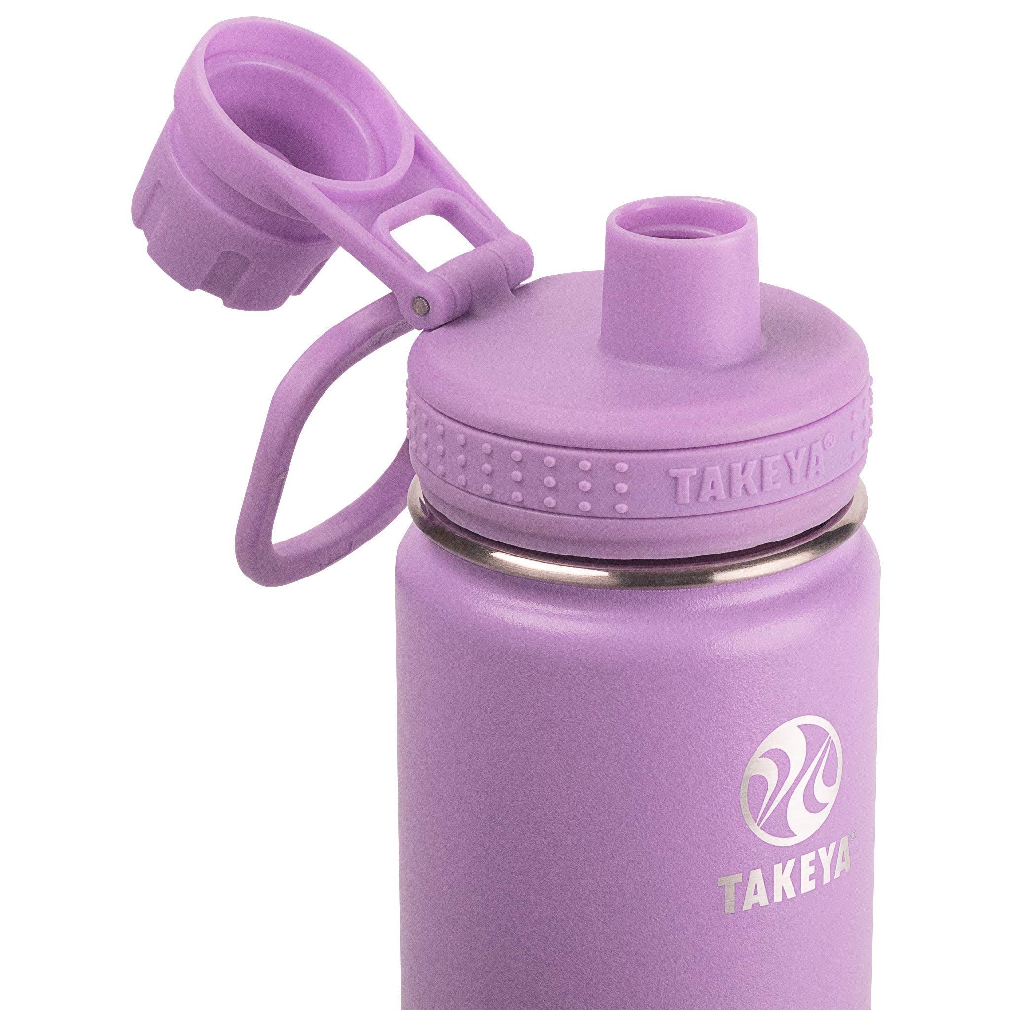 Takeya Actives 24 oz Vacuum Insulated Stainless Steel Water Bottle with Spout Lid, Premium Quality, Lilac