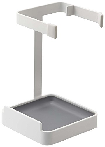 Yamazaki Home Ladle Holder-Lid Stand For Utensils In Kitchen,, Steel, Water Resistant, No Assembly Req., White