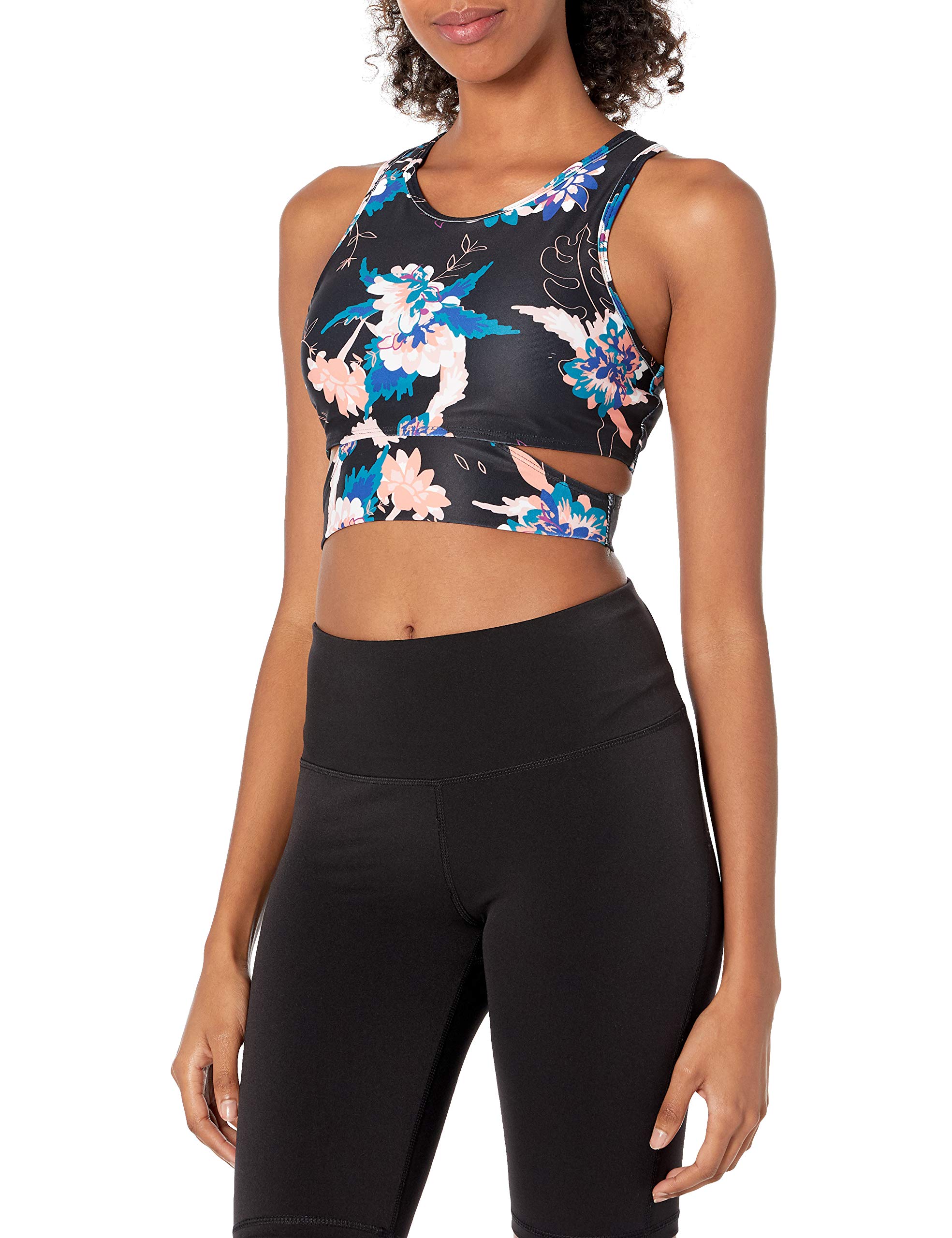 Roxy Women's Where to Start Sports Bra, True Black Vallay, XL