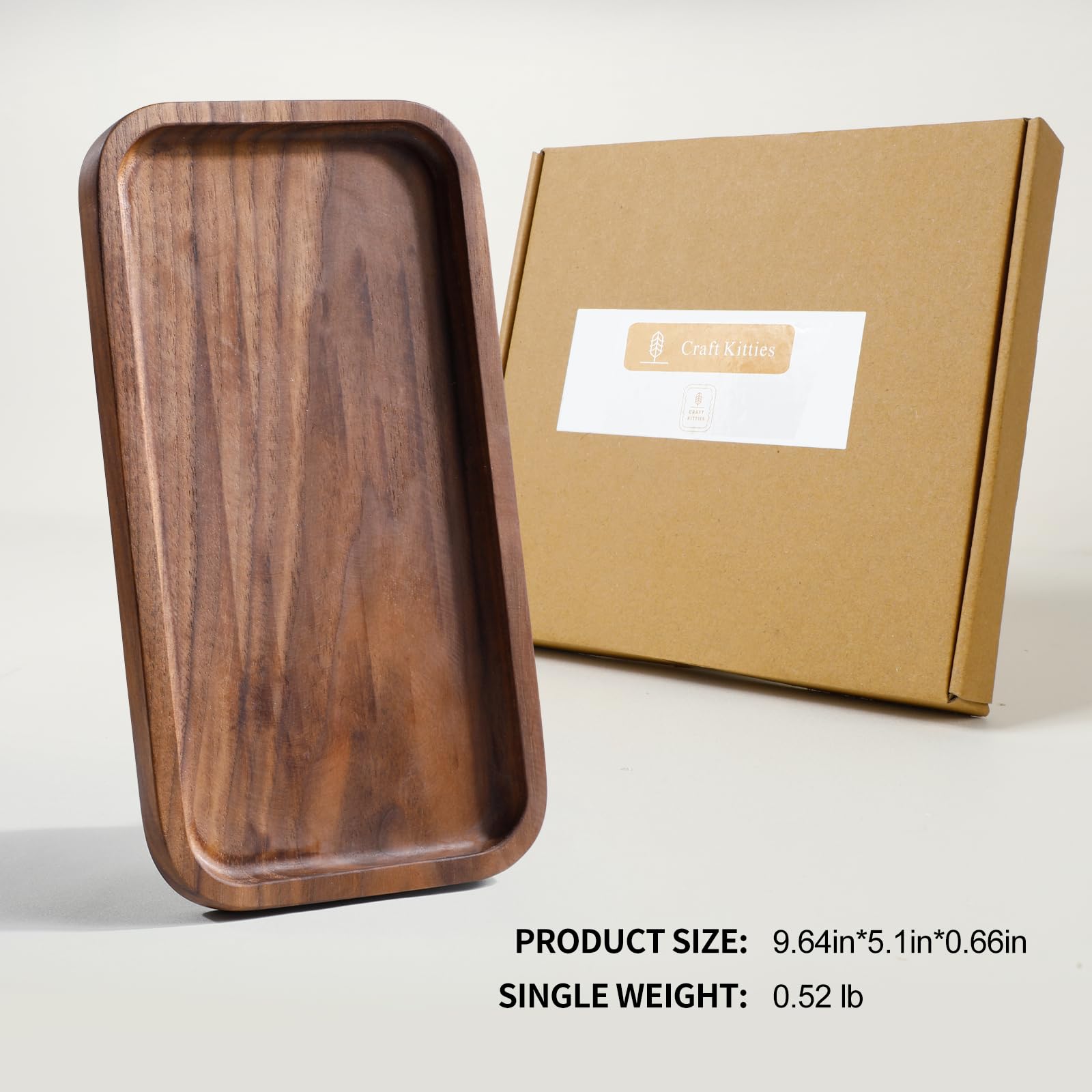 Tray, Wood Tray, Walnut Tray, Storage and Gift-Giving, retain Wood Grain and Complete pores, a Whole Piece of American Walnut (Walnut D03R1 )