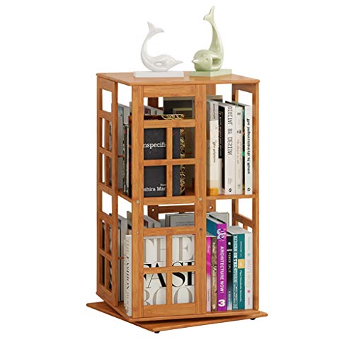 Saladplates-LXM Bookcase, Book Shelf, Modern 360° Rotating Storage Display Rack Floor Standing Shelves with Open Design for Home Office Living Room Study