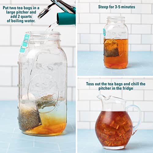 Southern Breeze Hot Brew Sweet Tea Original Iced Tea with Black Tea and Zero Carbs Zero Sugar, 22 Individually Wrapped Family Size Tea Bags, Pack of 6