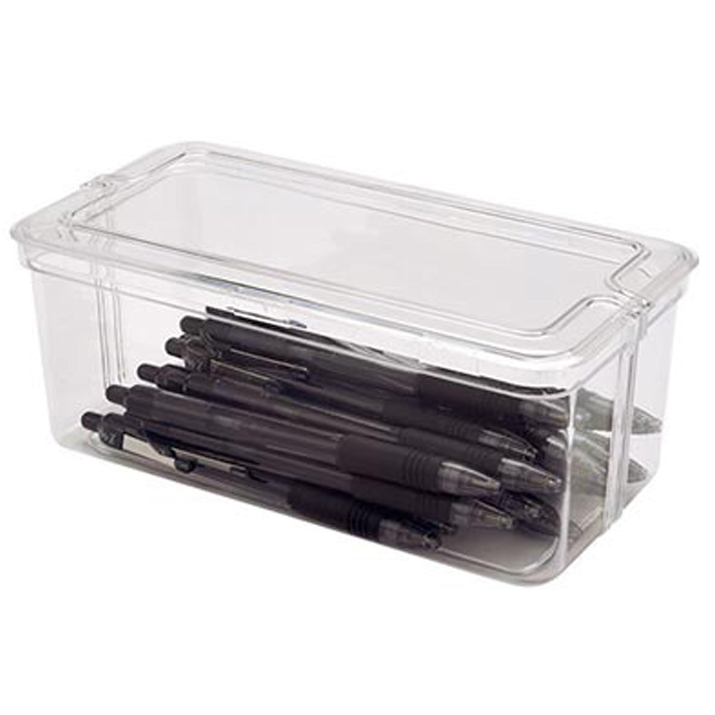 Pioneer Plastics 149C Clear Rectangular Plastic Container, 7.375" W x 3.6875" D x 3" H, Pack of 2