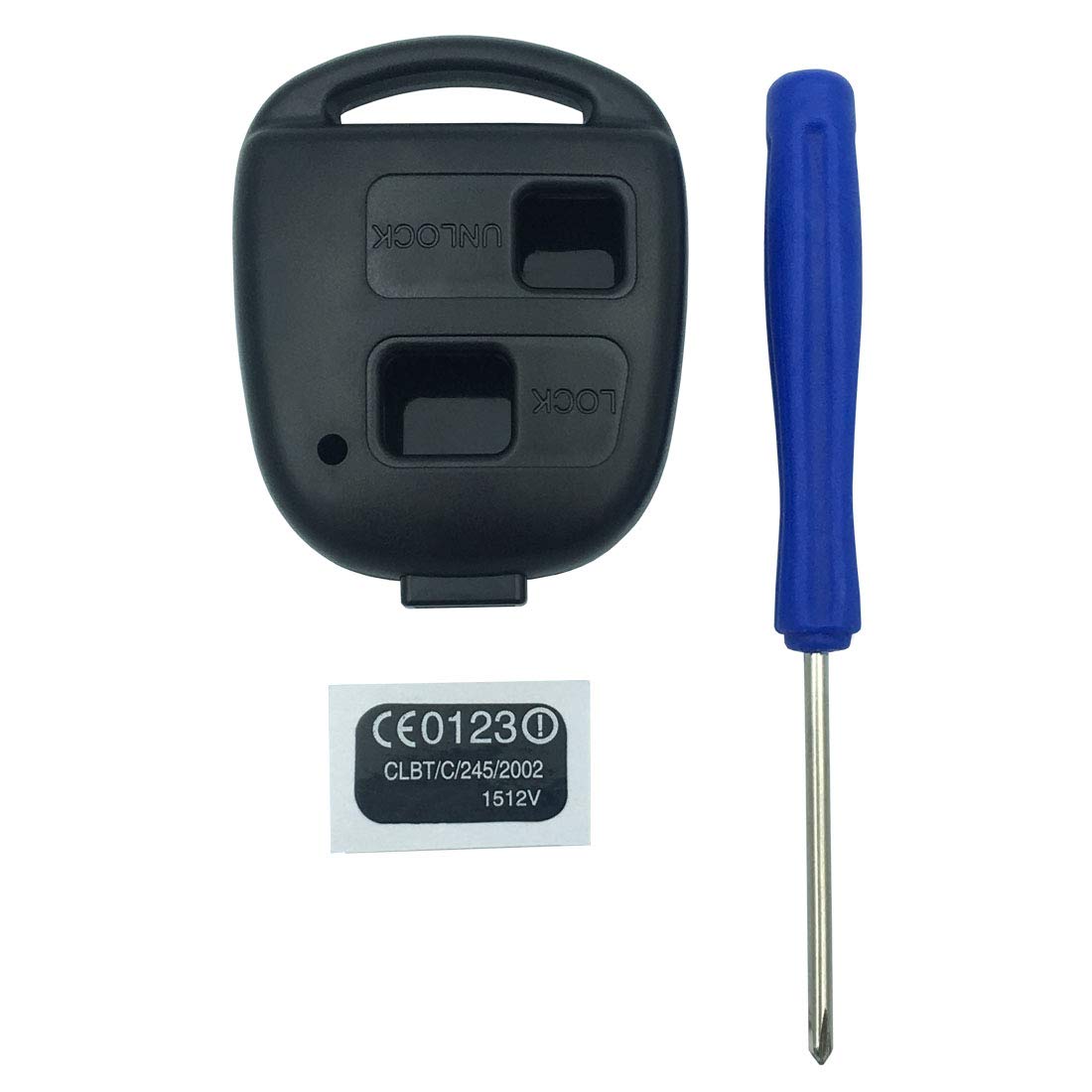 Replacement Key Fob Shell Case Fit for Toyota Corolla Camry Prado Land Cruiser/FJ Cruiser Keyless Entry Remote Case Car Key Housing NO Chip(2 Button)
