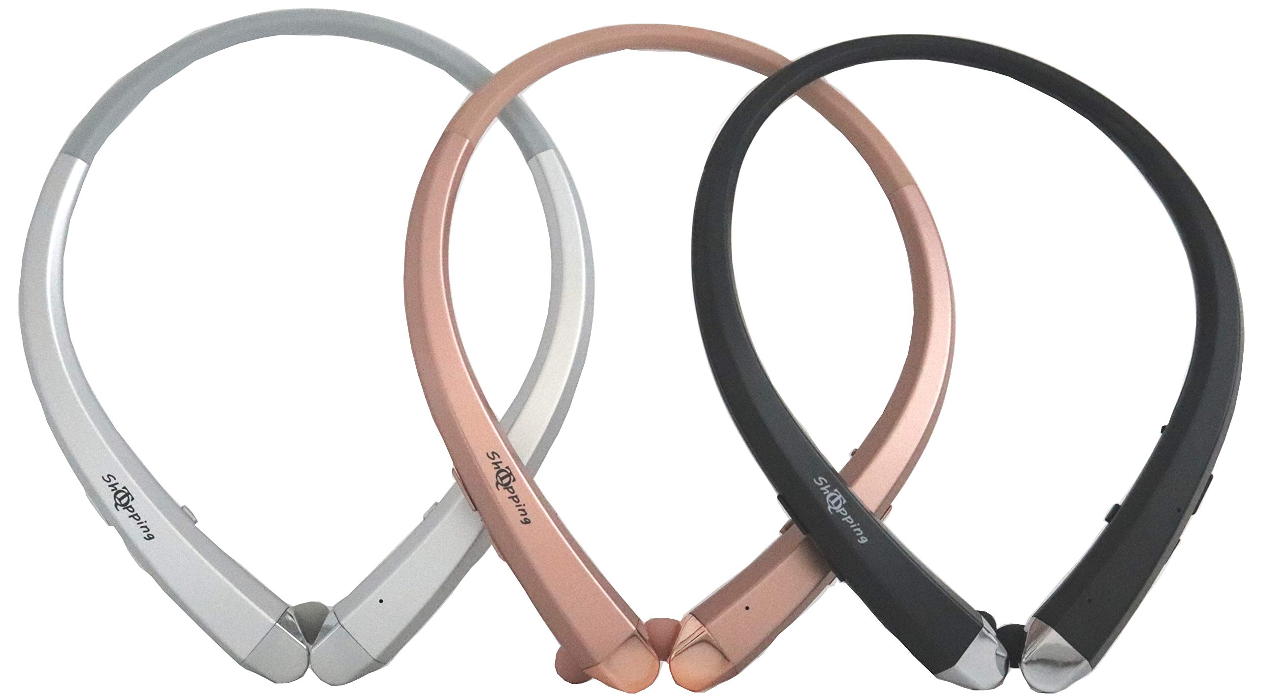 QT S Bluetooth Headset, Lightweight Retractable Neckband Noise Cancelling Stereo Neckband Wireless Headset Talk 6-7 Hours-May Have Minor Cosmetic