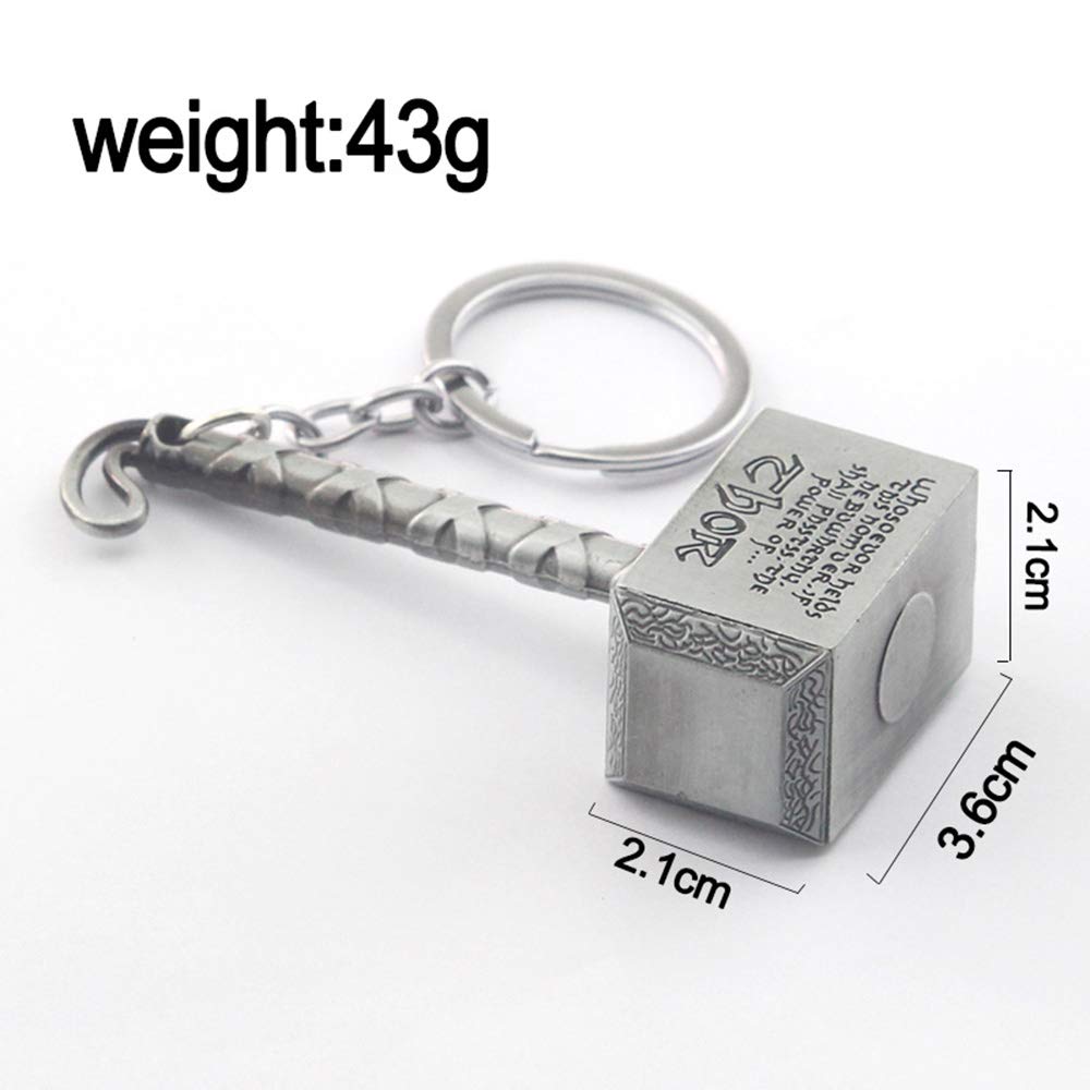 VNFLY Hammer Keychain Bottle Opener, Beer Gifts Bottle Opener for Men, Husband, Dad, Grandpa, Boyfriend (Silver)