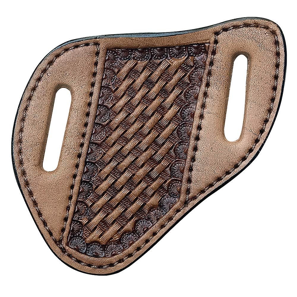 Tan Hilason Leather Angled Knife Scabbard Sheath Cover Floral Tooled| Knife Sheath