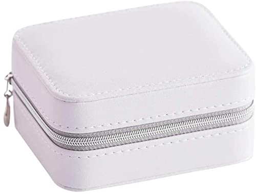 ZZYINH AN207 Travel Portable Jewlery Box Makeup Mirror Jewelry Ear Stud Earrings Storage Box Korea Jewelry Jewelry Box Small Jewelry (Color : White)
