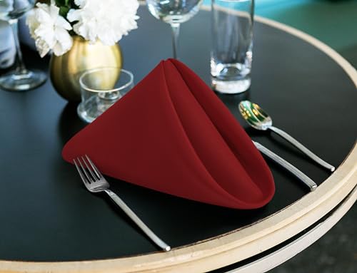 Utopia Home [24 Pack, Red] Cloth Napkins 17x17 Inches, 100% Polyester Dinner Napkins with Hemmed Edges, Washable Napkins Ideal for Parties, Weddings and Dinners