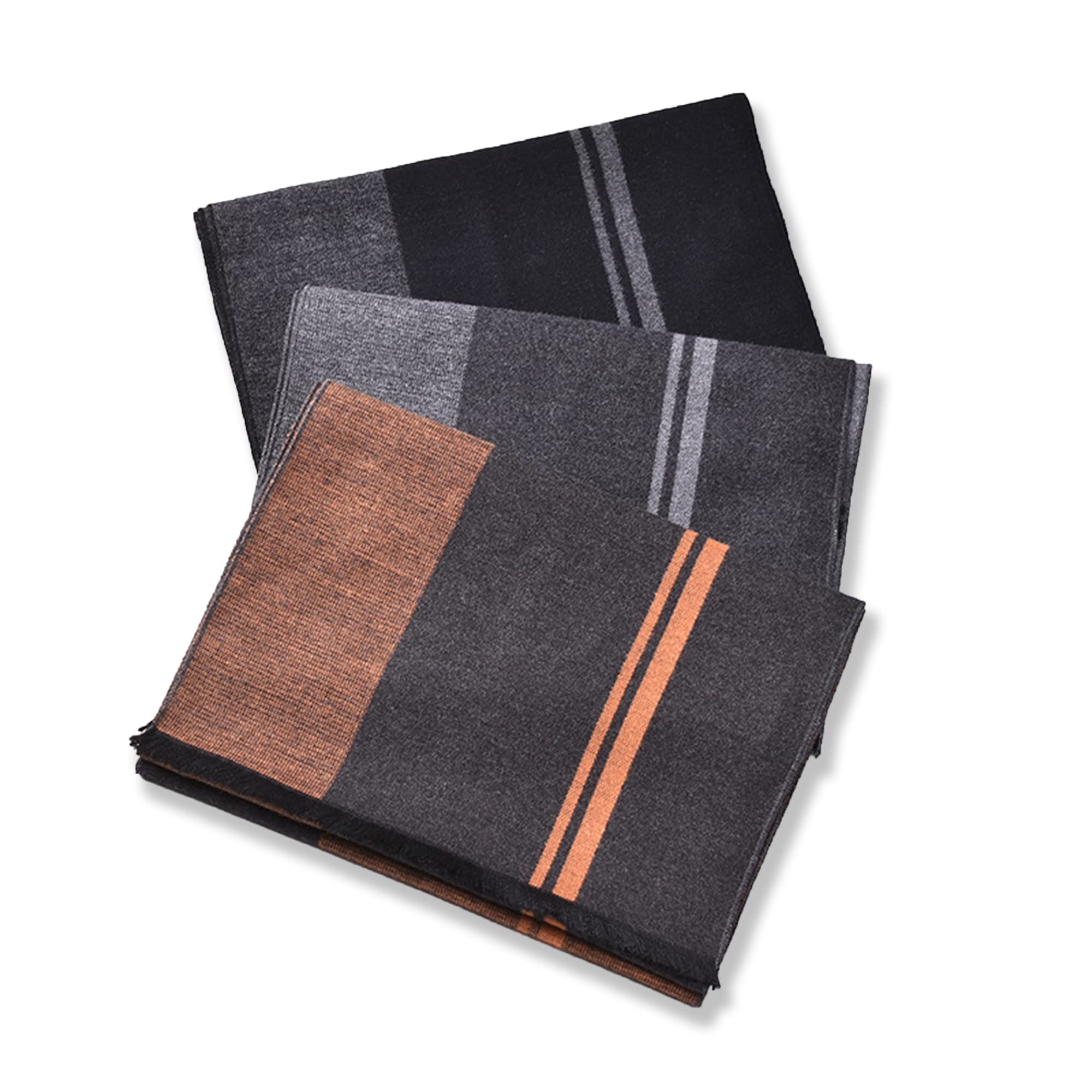 UTTPLL Cashmere Feel Men Scarf Plaid Super Soft Warm Winter Long Cotton Scarves Tassel Scarf Black One Size
